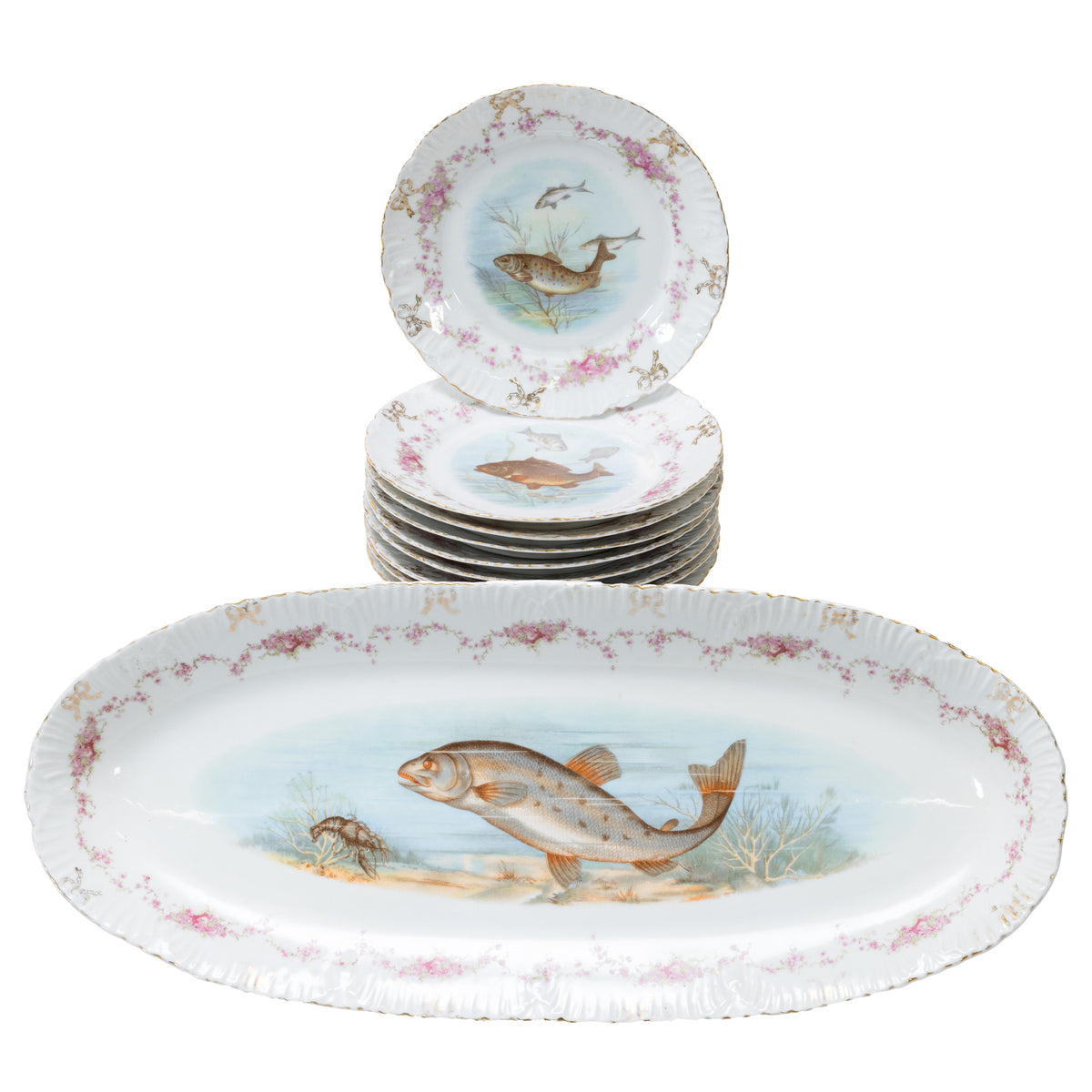 Dresden Porcelain Fish Tableware — Cisco's Gallery