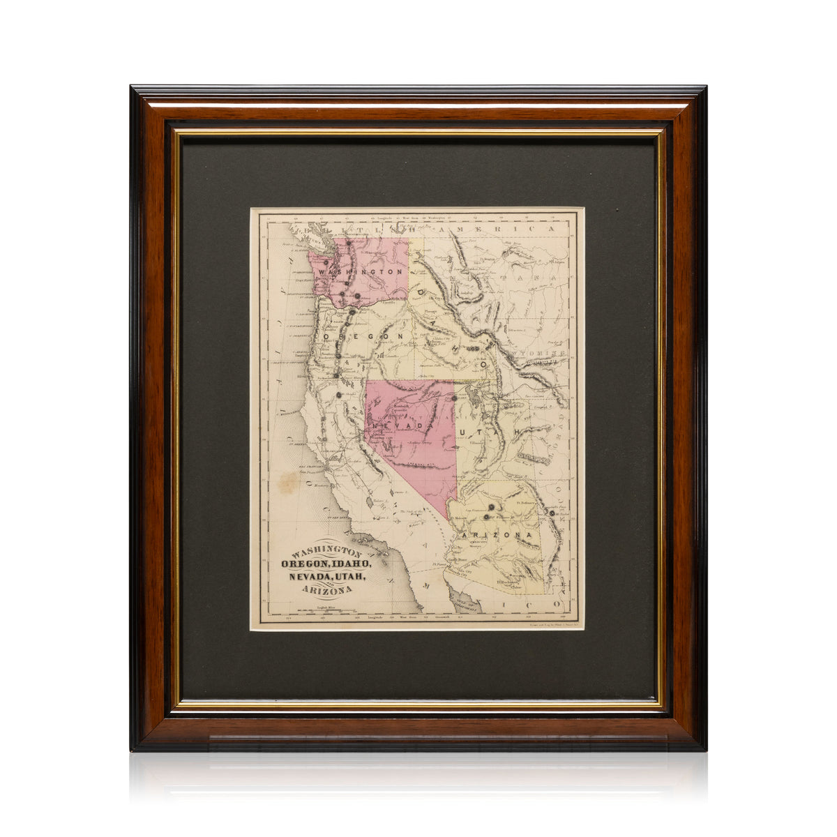 1870 Washington/Oregon/Idaho/Nevada/Utah/Arizona Map — Cisco's Gallery