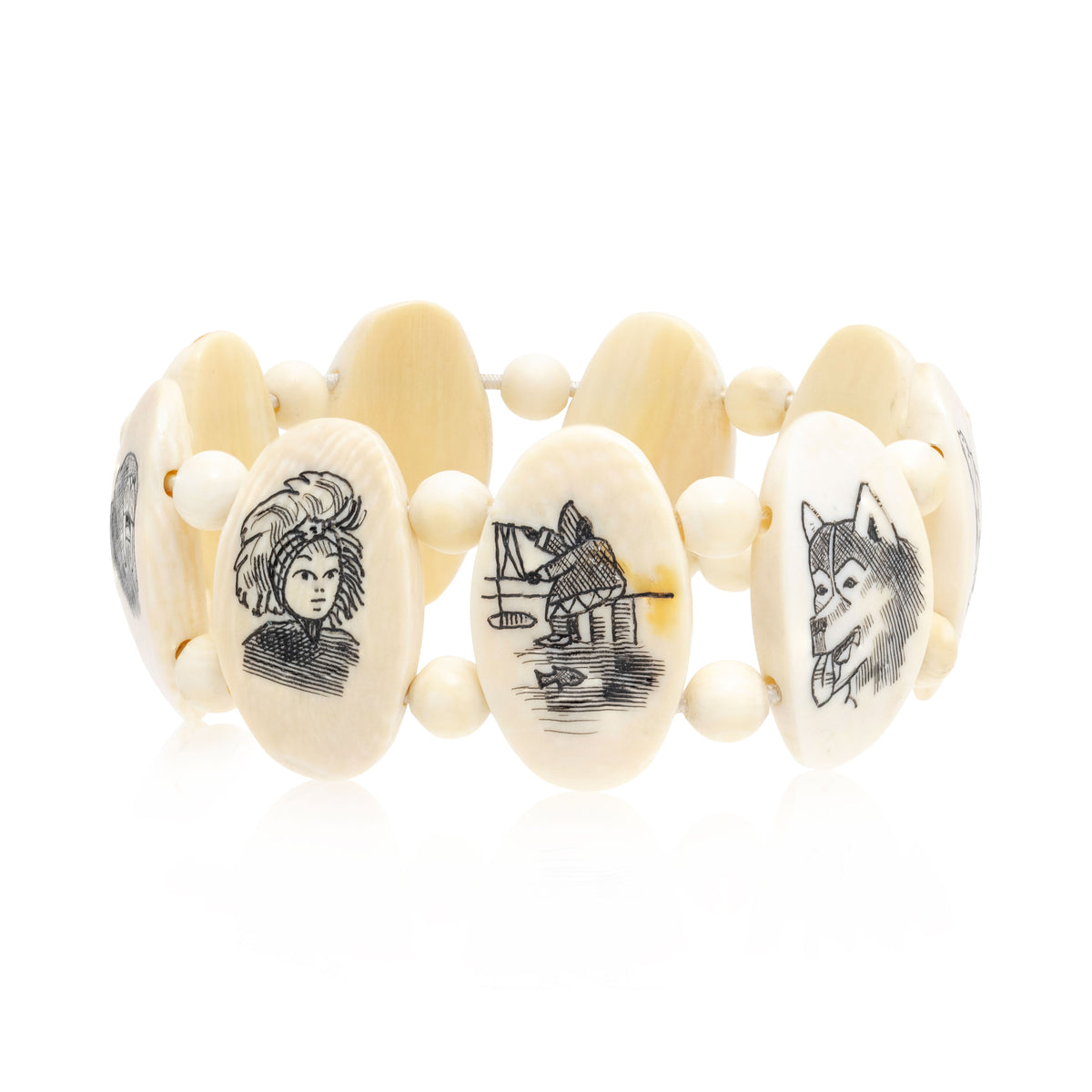 Inuit Ivory Scrimshaw Bracelet — Cisco's Gallery