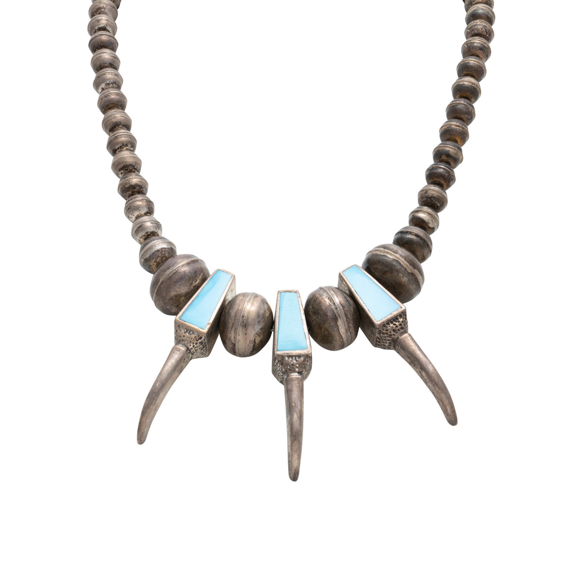 Sterling Bear Claw Turquoise Necklace — Cisco's Gallery